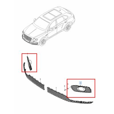 Cina Per Bentley Bentayga 2016-2020 Griglia del paraurti anteriore sinistra destra con Acc Nero OEM 36A807345E 36A807345F 36A807346E 36A807346F in vendita