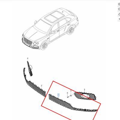 Cina Per Bentley Bentayga 2016-2020 Senza ACC Griglia del paraurti anteriore sinistro Nero OEM 36A807647 36A807647F 36A807647A 36A807647G in vendita