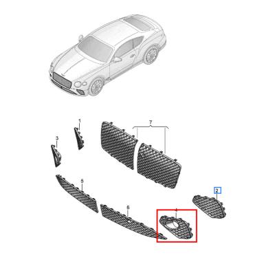 Cina Per Bentley Continental GT GTC 2020 con paraurti anteriore ACC Griglia sinistra Chrome OEM 3SD807647B in vendita