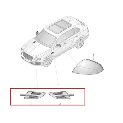 Cina Per la Bentley Bentayga 2016-2019 Griglia di ventilazione del parafanghiere sinistro destro OEM 36A821273C 36A821274C 36A821941C 36A821942C in vendita