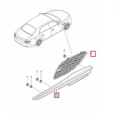 Cina Per Bentley Flying Spur 2013-2019 A destra sinistra ventilazione esterna del telaio Fender Vent Cover OEM 4W0821941C in vendita
