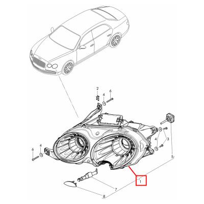Cina Per Bentley Flying Spur 2013-2019 L'obiettivo del proiettore sinistro destro OEM 4W1941015C 4W1941016C in vendita