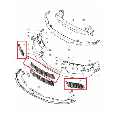 Cina Per Bentley Continental Gt & Gtc V8 2012-2015 Chrome Bumper Grills Kit (Without Acc) OEM 3W3807647B 3W3807647C 3W3807648B 3W3807648C 3W3807667D 3W3807667F in vendita