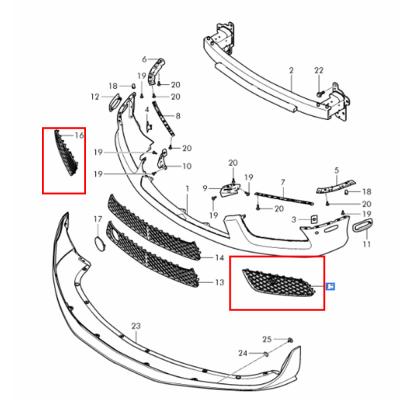 Cina Per Bentley Continental Gt & Gtc V8 2012-2015 Cromo Griglie di paraurti sinistra destra OEM 3W3807647B 3W3807647C 3W3807648B 3W3807648C in vendita