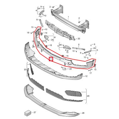 中国 ベンツリー ベンタイガ 2016-2019 自動車 フロントバンパー パーツ フロントバンパー 上部 OEM 36A807437 販売のため