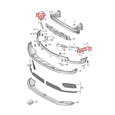 Cina Per Bentley Bentayga 2016-2019 Parti di carrozzeria Old Big Style Guida del paraurti anteriore Bracket OEM 36A807571A 36A807571B 36A807572A 36A807572B in vendita