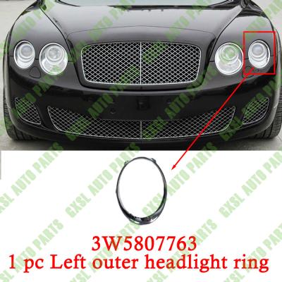 Cina Per Bentley Continental Flying Spur 2005-2013 Sinistra fuori faro Anello cromato con guarnizione elettroplata OEM 3W5807763 in vendita