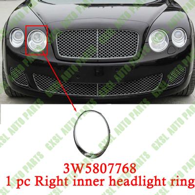 Cina Per Bentley Continental Flying Spur 2005-2013 Linterna destra del faro Anello cromato con guarnizione elettroplata OEM 3W5807768 in vendita