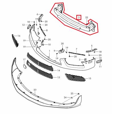 Cina Per Bentley Continental GT Flying Spur 2012-2016 6.0 Fuso di collisione del paraurti anteriore OEM 3W3807105C in vendita