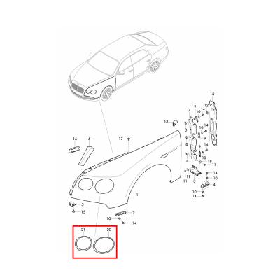 Cina Per Bentley Flying Spur 2014-2019 Sinistra Nuovo Anello di rivestimento del faro OEM 4W0807823A 4W0807833A in vendita