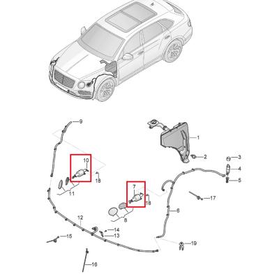 Cina Per Bentley Bentayga Flare sinistro e destro Flare di lavaggio ugello P/N OEM 36A955101A 36A955101B 36A955102A 36A955102B in vendita