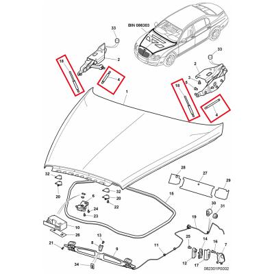 Cina Per Bentley Continent Flying Spur Gt Gtc Kit per l'assorbimento degli urti di supporto per la botola anteriore OEM 3W0823359B 3W0823475B in vendita