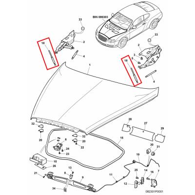 Cina Per Bentley Continent Flying Spur Gt Gtc Front Long Hatch Support Shock Absorber Kit OEM 3W0823475B in vendita