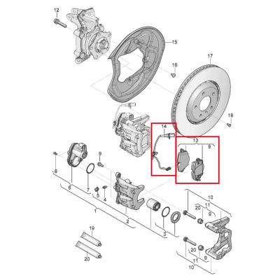 Cina Per Bentley Bentayga Kit di sensori e pastiglie del freno posteriore OEM 4M0698451C 4M0698451T 4M0615121P 8W0615121E in vendita