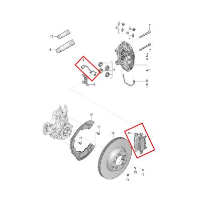 Cina Per Bentley Continental Gt Gtc Flying Spur Pads e sensori del freno posteriore kit OEM 971698451B 971698451P 7PP907637A in vendita
