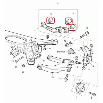 中国 ベンツリー・コンチネンタルGT,フライング・スパー・トラック・コントロール・アーム・ブッシング・キット OEM 4E0505323P 4E0505323T 4E0505323AC 販売のため