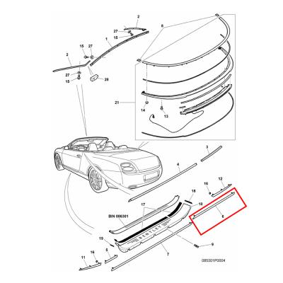 中国 ベンツリー コンチネンタル Gt & Gtc 後部 左側と右側の四半期パネル クロム トリム OEM 3W8853536N 3W8853535F 3W8853536F 販売のため