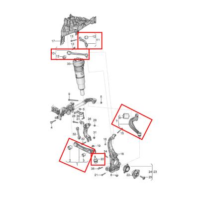 Cina Per Bentley Bentayga Armi di controllo della sospensione anteriore con giunture a sfere OEM 36A407151A 36A407151B 36A407152A 36A407152B 4M0407689B 4M0407689C 4M0407693D 4M0407694D 4M0407505C 4M0407506C 4M0407509C in vendita