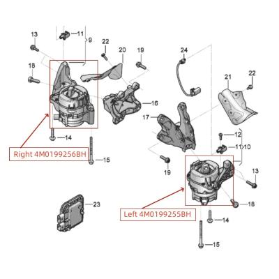 中国 ベンツリー ベンタイガ W12 エンジン マウントキット 電気センサー OEM 4M0199256BH 36A199256 販売のため