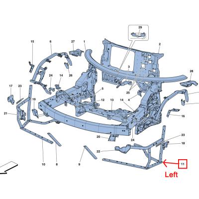 Cina Per la Ferrari 488 GTB Spider Front Subframe Bracket del faro sinistro OEM 86107200 in vendita