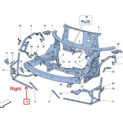 Cina Per Ferrari 488 GTB Spider Front Subframe Bracket del faro destro OEM 86107300 in vendita