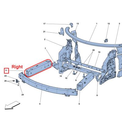 Cina Per la Ferrari 488 GTB telaio anteriore montato a destra traversa anteriore OEM 312858 in vendita
