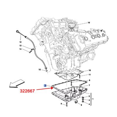 Cina Per Ferrari California Oil Sump Gasket OEM 322667 in vendita