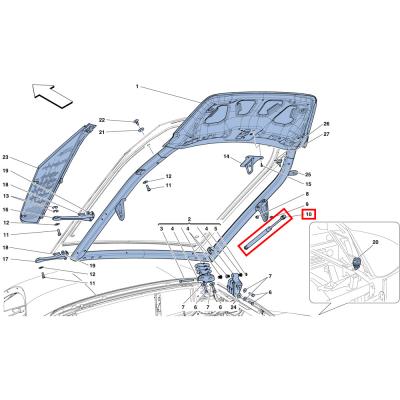 Cina Per la Ferrari 458 Speciale copertura posteriore Strut del gas OEM 85390000 in vendita
