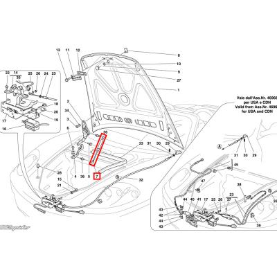 China Para a Ferrari 360 F430 430 Capa frontal com suportes de gás OEM 67508100 à venda