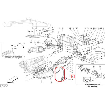 Cina Per Ferrari 360 F430 Spider 599 GTB/GTO SA 612 Per Maserati M139 GT Sensore di ossigeno OEM 182837 in vendita