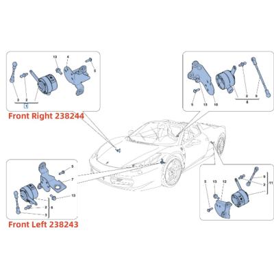 中国 フェラーリ カリフォルニア 488 458 前 右 ショック調整センサー 懸垂レベル モーションセンサー OEM 238244 販売のため