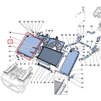 Cina Per il radiatore idrico di raffreddamento del motore Ferrari F12 OEM 303057 in vendita