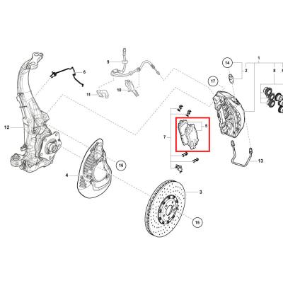 Cina Per Lamborghini URUS 2018-2020 Pad del freno anteriore con sensore OEM 4M0698151AR in vendita