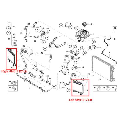 Cina Per Lamborghini URUS Auto Motor Parts Intercooler (sinistra) OEM 4M0121218F in vendita