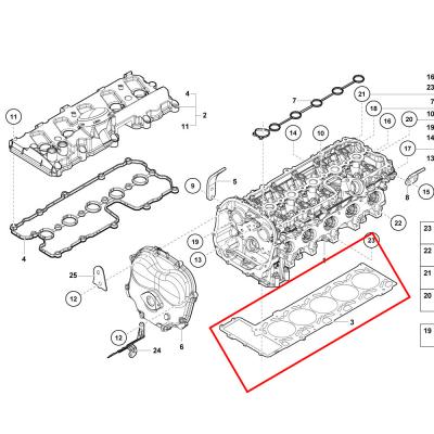 Cina Per Lamborghini Huracan, guarnizione della testa del cilindro OEM 07L103383AH 07L103383AG in vendita