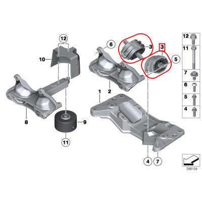Cina Per Rolls-Royce Wraith RR5 2013-2017 Ghost A Pair Of Auto Transmission Support Mount OEM 22326775908 in vendita