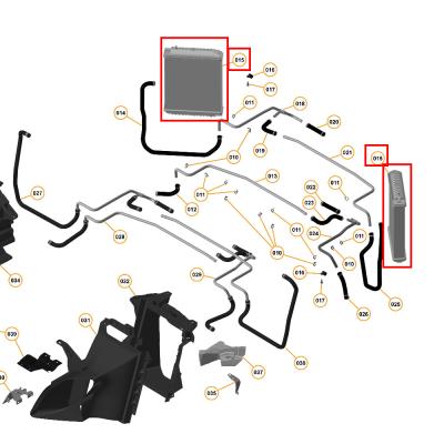 Cina Per Mclaren MP4 12C 650S 650 2015 Parti motore auto Serbatoio d'acqua anteriore Radiatore a bassa temperatura - raffreddatore di carica OEM 11L0375CP in vendita