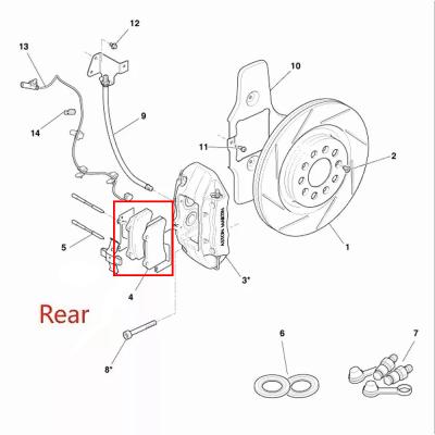 China Para a Aston Martin BD9 Fraont & Rear Brake Pad Kit + Sensor Gratuito OEM 7G43-2C562-AA 7G43-2D007-AA à venda