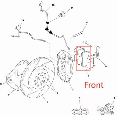 China Para a Aston Martin BD9 Fraont & Rear Brake Pad Kit + Sensor Gratuito OEM 7G43-2C562-AA 7G43-2D007-AA à venda