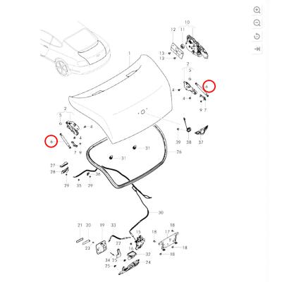 Cina Per Bentley Continental GT Capo del bagagliaio posteriore Cappuccio di scatto OEM 3W8827550J 3W8827550M in vendita
