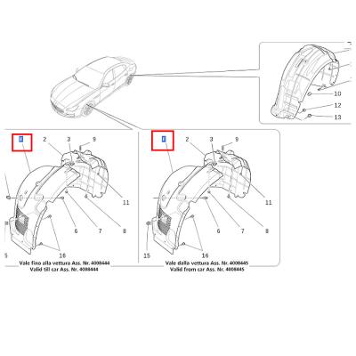 Cina Per la Maserati Quattroporte 2014-2021 Front Left Splash Shield Guard Fender Liner OEM 670009197 in vendita