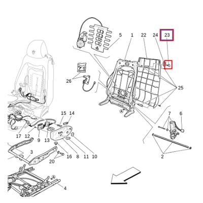 Cina Per Maserati GranCabrio/GranTurismo Manopola di rilascio del sedile (cromo) OEM 980145120 in vendita