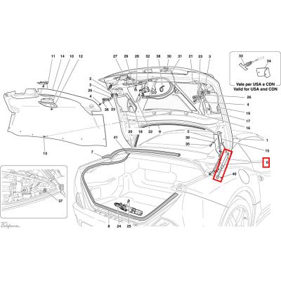 China Para a Ferrari Califórnia traseira do porta-bagagens elevador suporte de gás molas de choque OEM 80854400 à venda