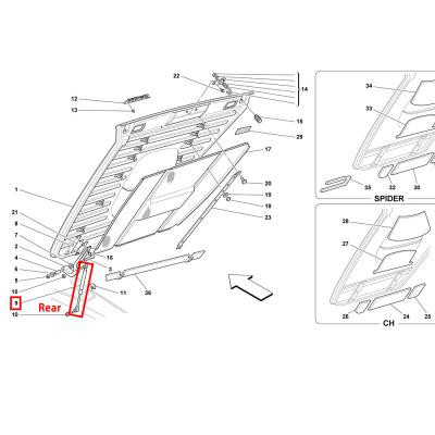 Cina Per la Ferrari F355 Motronic 2.7/F355F1 Supporto del cofano anteriore e posteriore in vendita