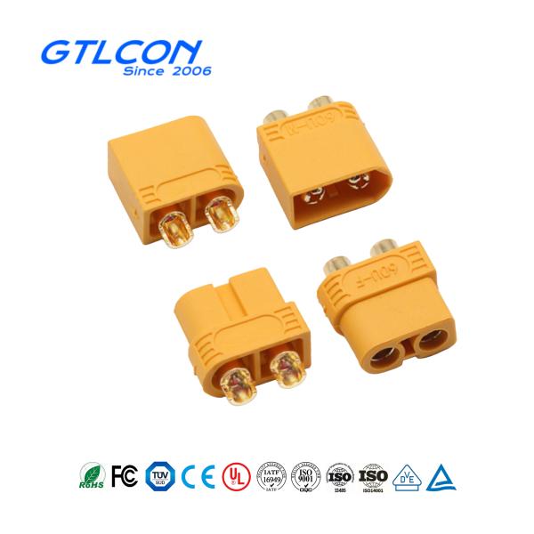 Quality 60U XT Connectors 2 Pin 30A Male And Female Connector Plug Yellow With Solder Terminals for sale