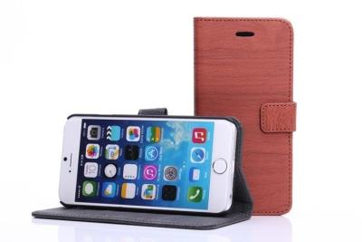 Cina Cassa del cuoio del telefono cellulare di modo, caso protettivo ultra sottile di iPhone 6 con il supporto, unità di elaborazione di legno in vendita