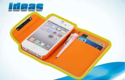 Cina copertura di cuoio delle casse del portafoglio di iPhone 5 di iPhone 4S con le fessure per carta in vendita
