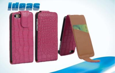 Cina Casse verticali del cuoio di iPhone di Apple, tela del rivestimento protettivo di vibrazione iPhone5 in vendita