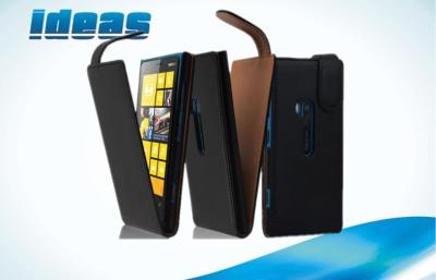Cina Cassa nera del telefono del cuoio di Nokia di progettazione di vibrazione, copertura del cuoio dell'unità di elaborazione di lumia 920 di Nokia in vendita