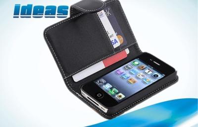 China Suporte móvel da tampa da caixa do couro do telemóvel dos homens para o iPhone 4G 4S à venda